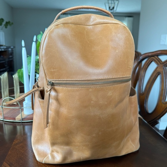 Able | Bags | Able Alem Cognac Leather Backpack | Poshmark
